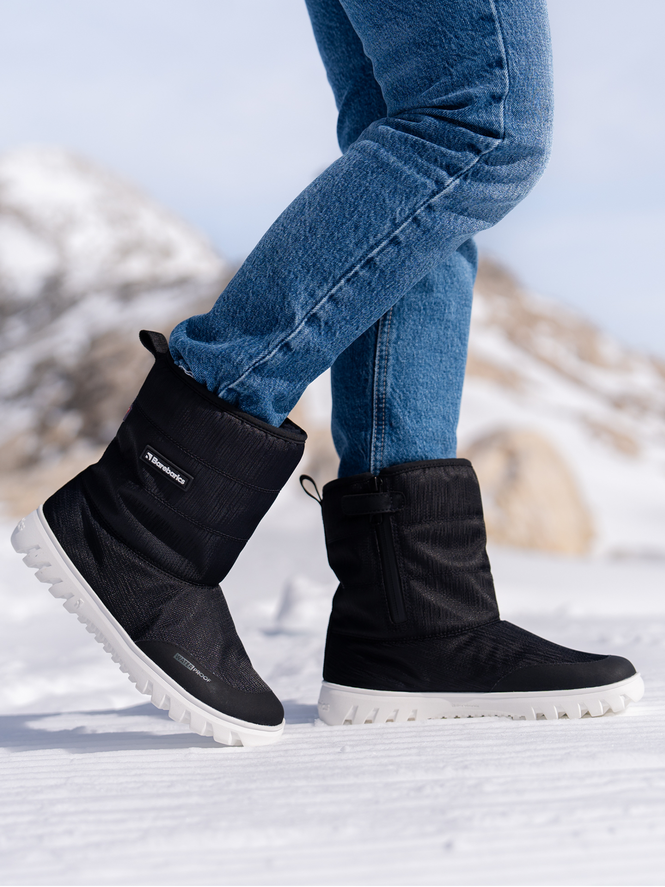Barefoot Winter Boots Barebarics PolarStride - Black | Be Lenka
