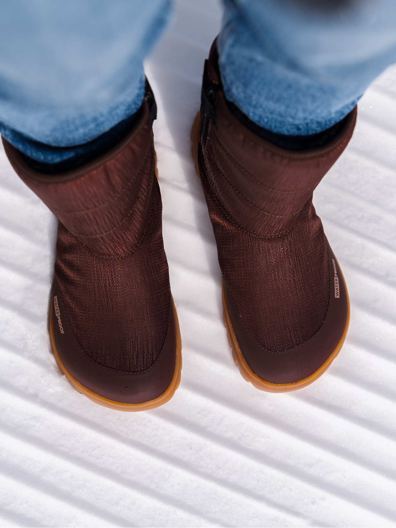 Barefoot Winter Boots Barebarics PolarStride - Copper Brown | Be Lenka
