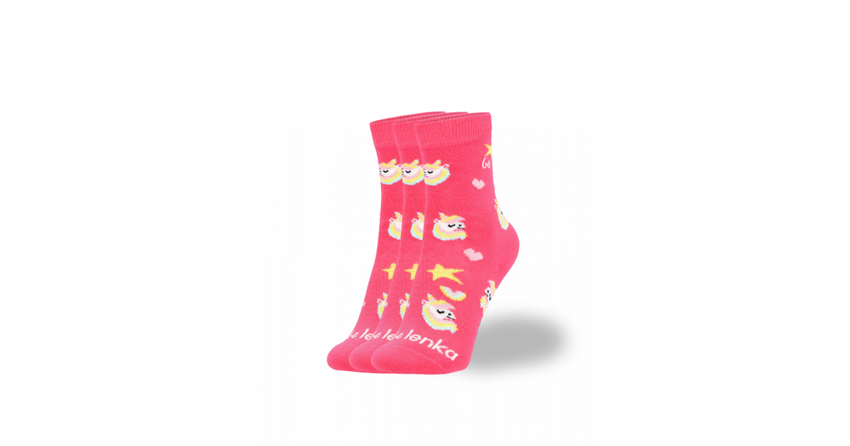 Kids barefoot Socks Be Lenka Kids - Crew - Unicorn - BubleGum Pink - 3 ...