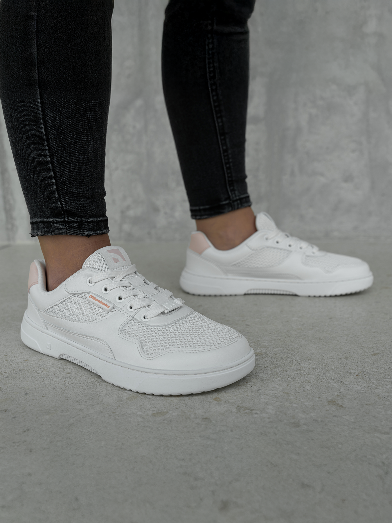 Barefoot Sneakers Barebarics Zing - Fresh - White & Coral Pink | Be Lenka
