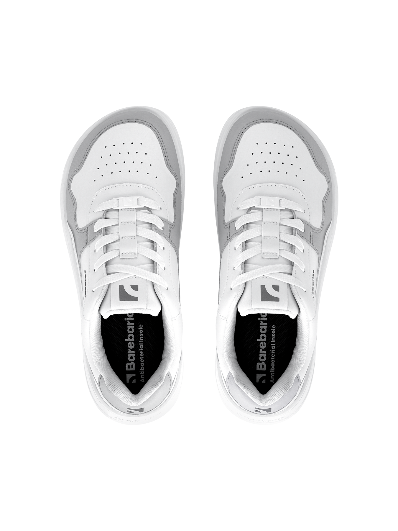 Barefoot Sneakers Barebarics Zing - White & Light Grey | Be Lenka
